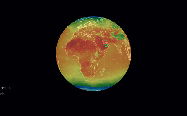 Este mapa com a temperatura global é atualizado a cada três horas ...